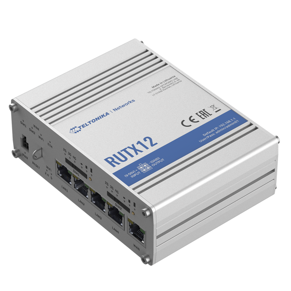 Teltonika RUTX12 LTE CAT6 Endüstriyel Hücresel Router – Bircom